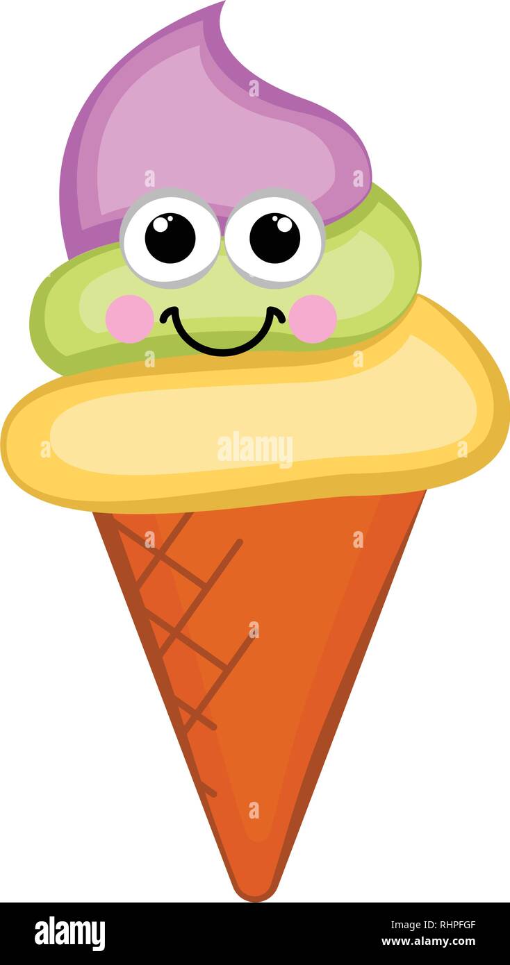 Happy ice cream cone Stock Vector Image & Art - Alamy