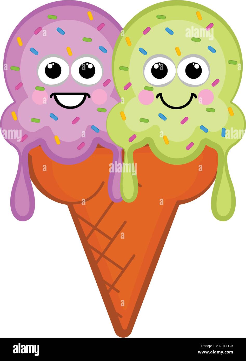Happy ice cream cone Stock Vector Image & Art - Alamy