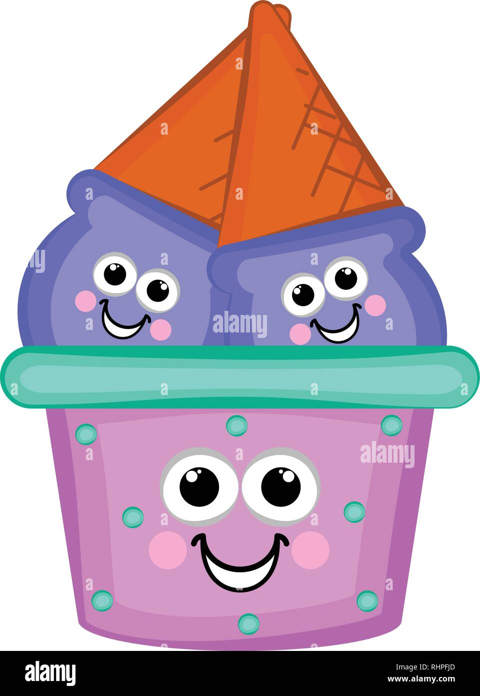 Happy ice cream sundae Stock Vector Image & Art - Alamy