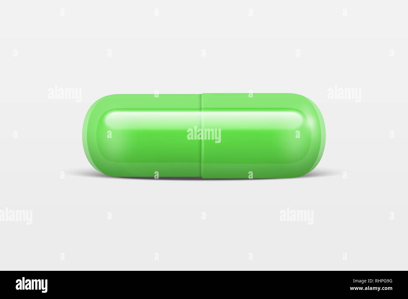 Vector 3d Realistic Green Medical Pill Icon Closeup Isolated on White ...