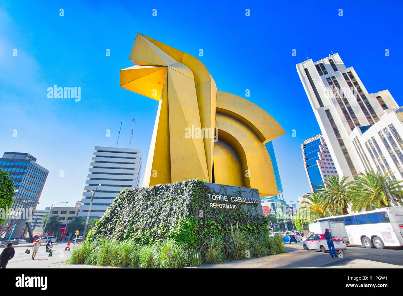 Mexico City, Mexico-10 December, 2018: Landmark El Caballito Monument ...
