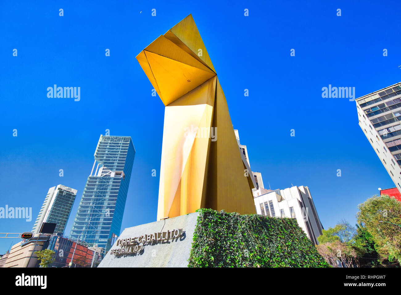Mexico City, Mexico-10 December, 2018: Landmark El Caballito Monument ...