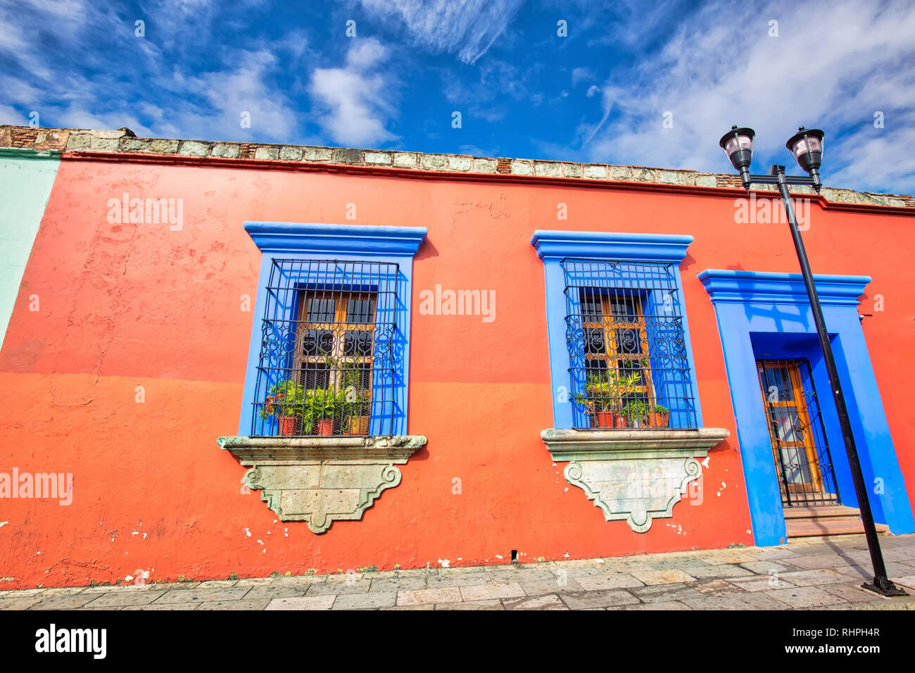 Oaxaca, Scenic old city streets and colorful colonial buildings in ...