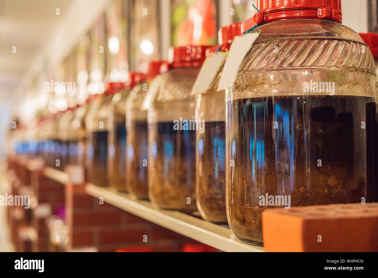 Fermentation of tropical fruits. Fermented fruit drink Stock Photo - Alamy