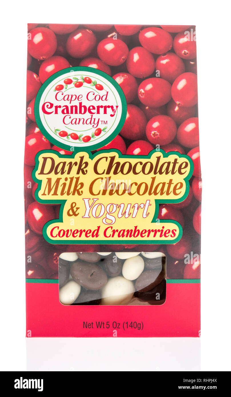 Winneconne, WI - 28 January 2019: A package of Cape Cod candy dark and ...