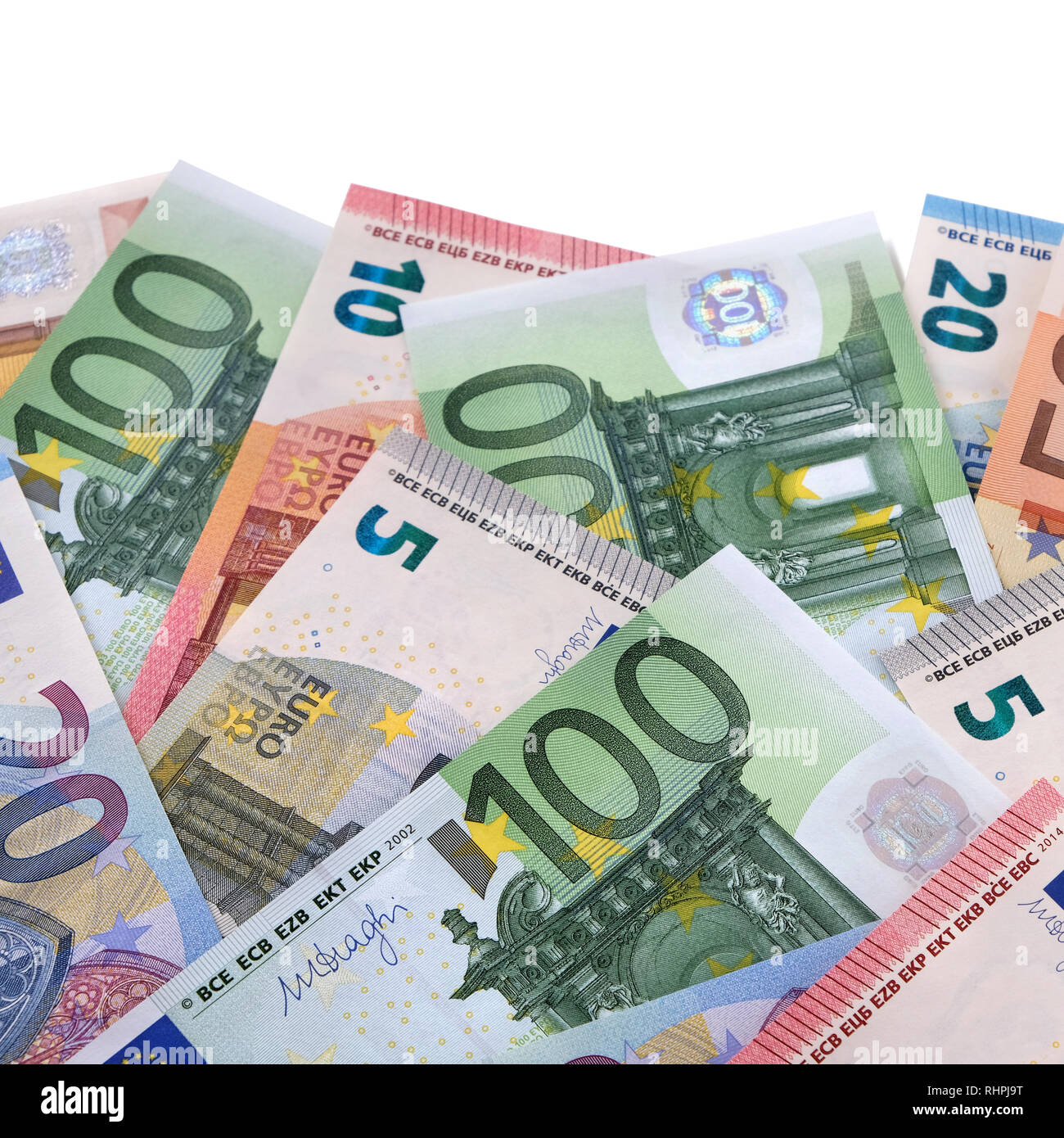 Border of various different Euro bills Stock Photo - Alamy