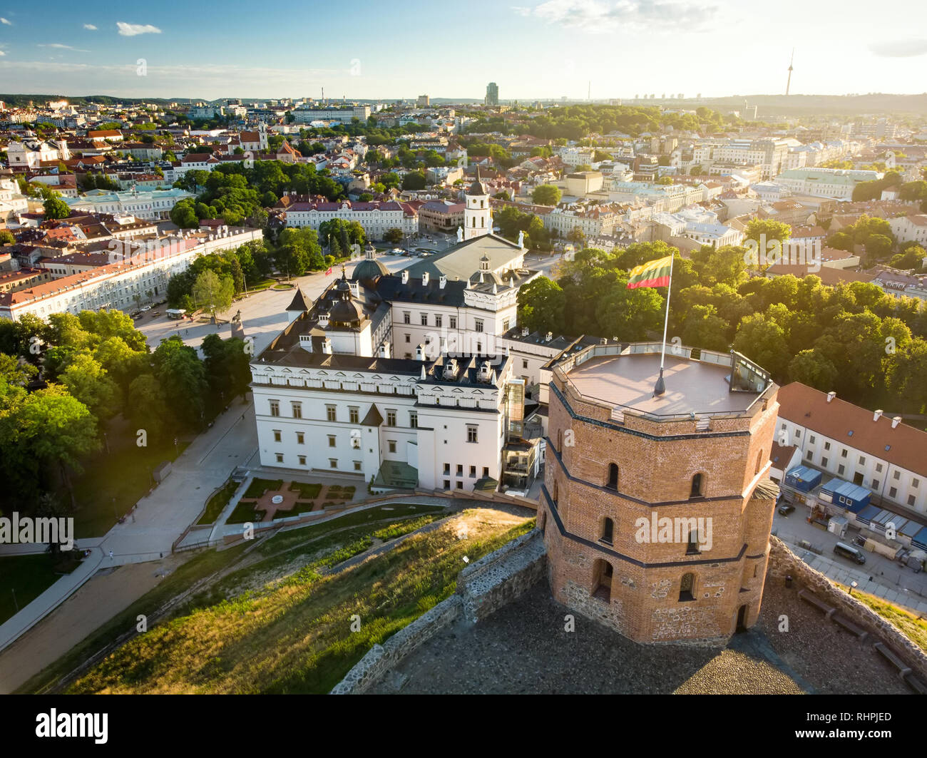 Aerial view of Vilnius Old Town, one of the largest surviving medieval ...