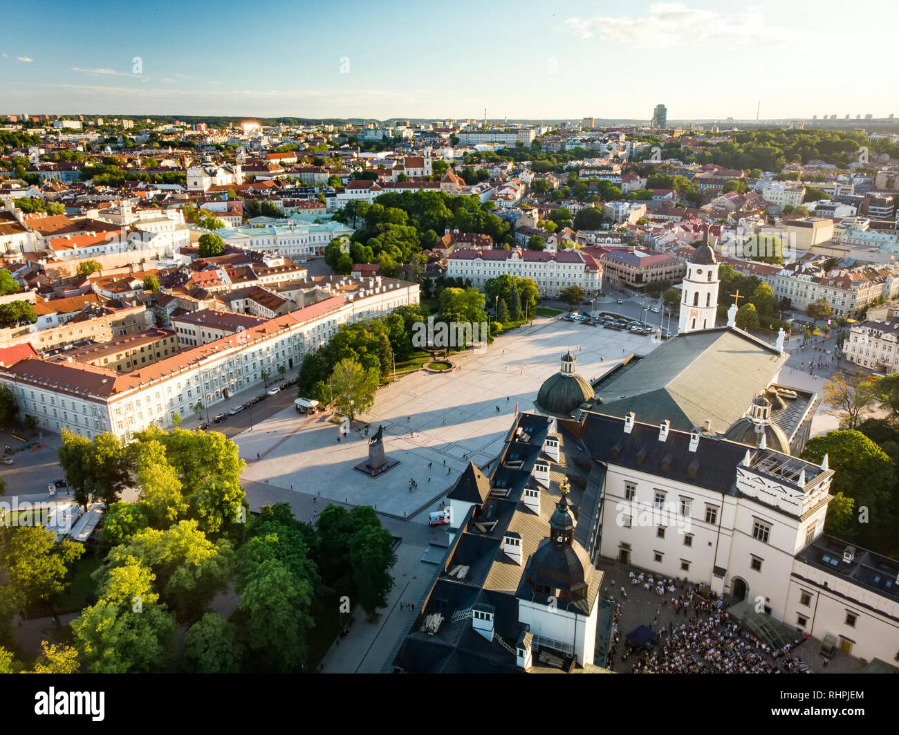 Aerial view of Vilnius Old Town, one of the largest surviving medieval ...