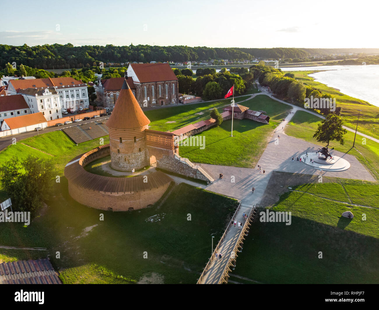 Aerial view of Kaunas castle, originally built during the mid-14th ...