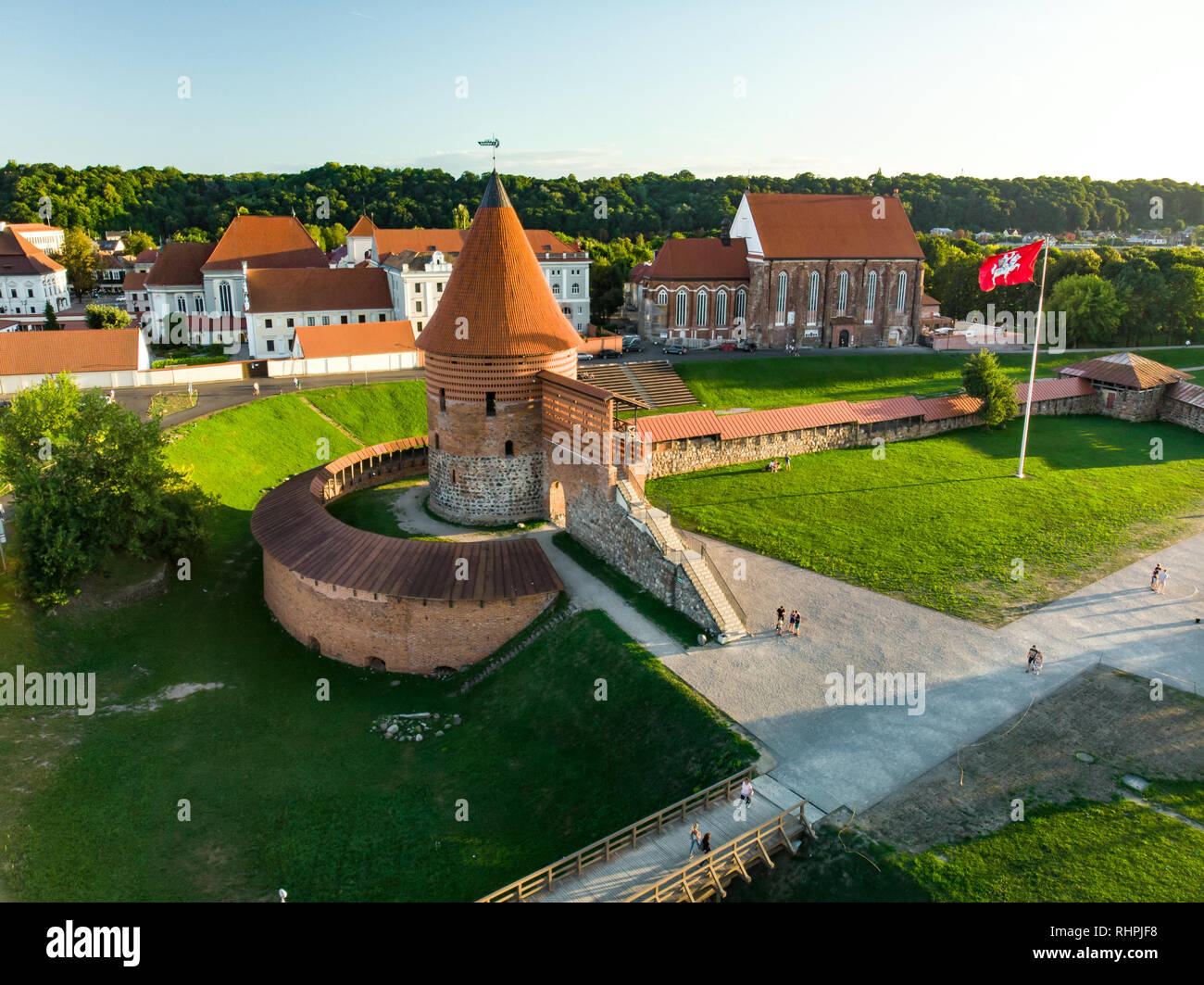 Aerial view of Kaunas castle, originally built during the mid-14th ...