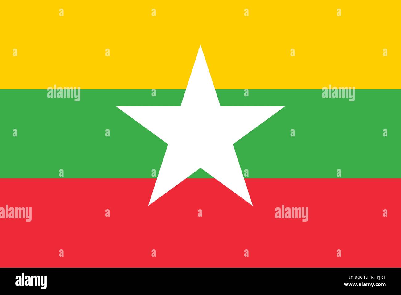 Vector Image of Myanmar Flag. Based on the official and exact Myanmar ...