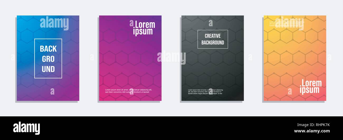 Colorful and modern cover design. Set of geometric pattern background ...