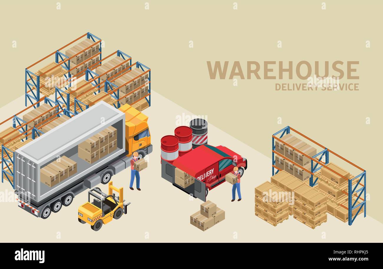 Loading van forklift Stock Vector Images - Alamy