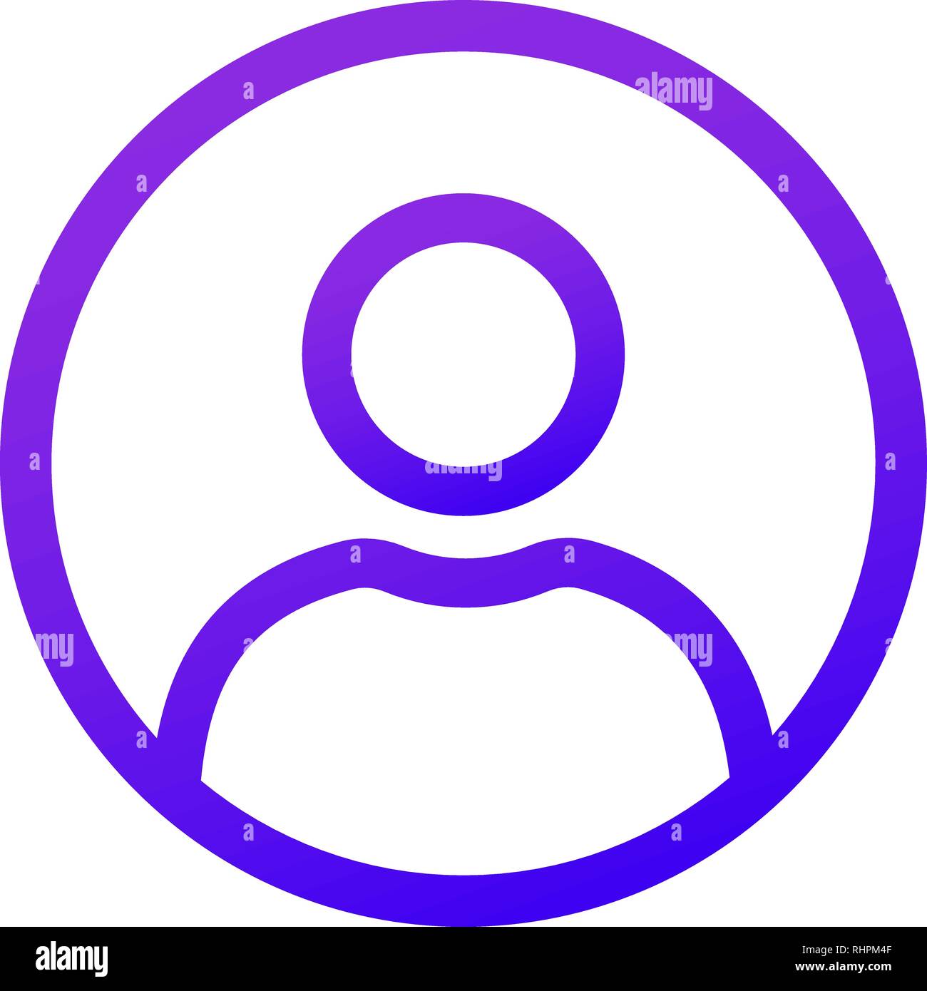 Purple user icon in the circle. Thin line Stock Vector Image & Art - Alamy