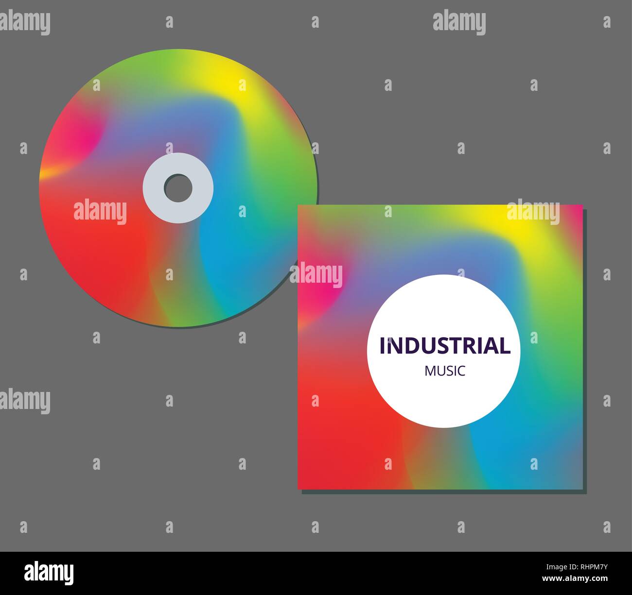 CD cover presentation design template with copy space and wave effect ...