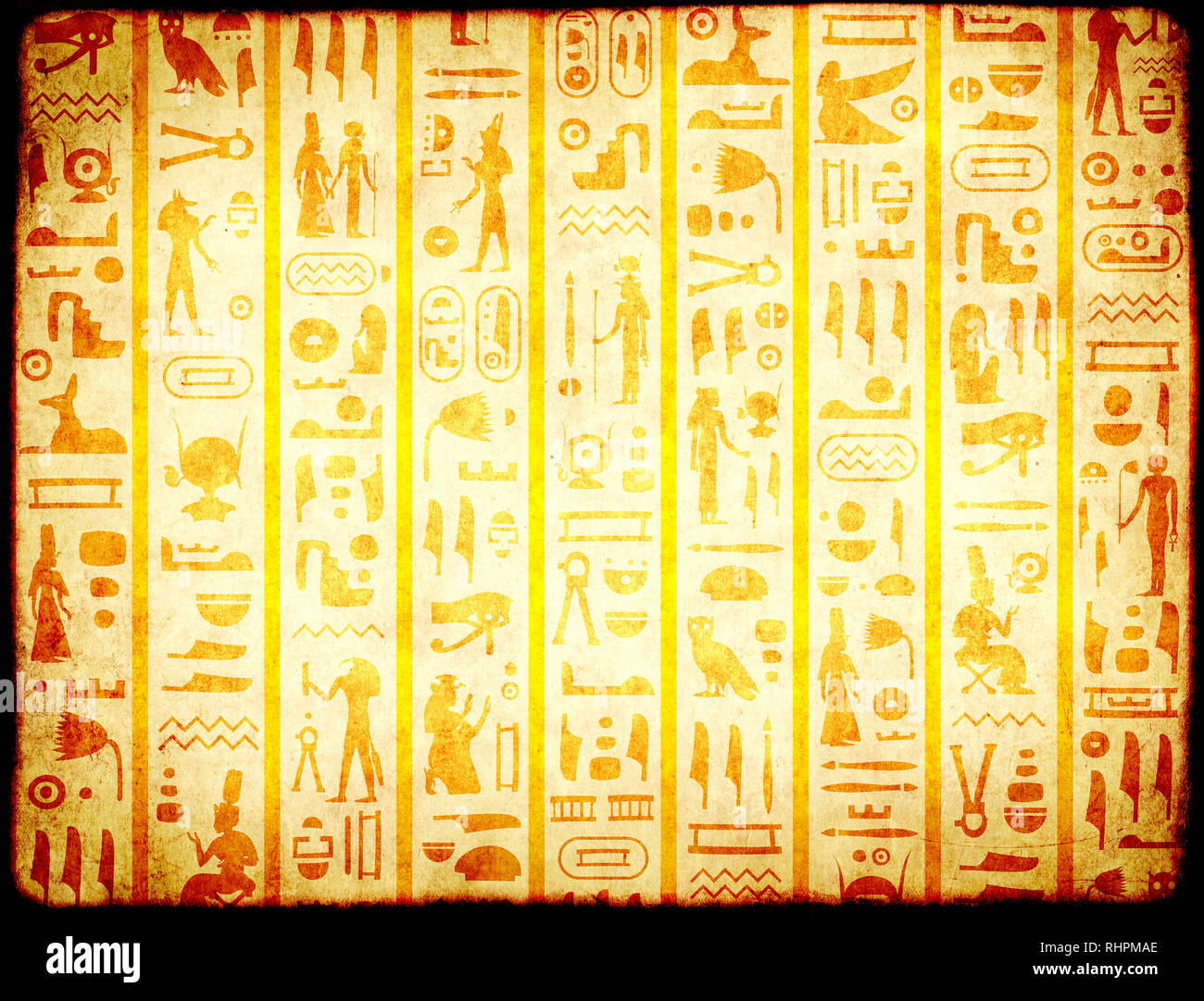 Grunge background with old paper texture and ancient egyptian ...