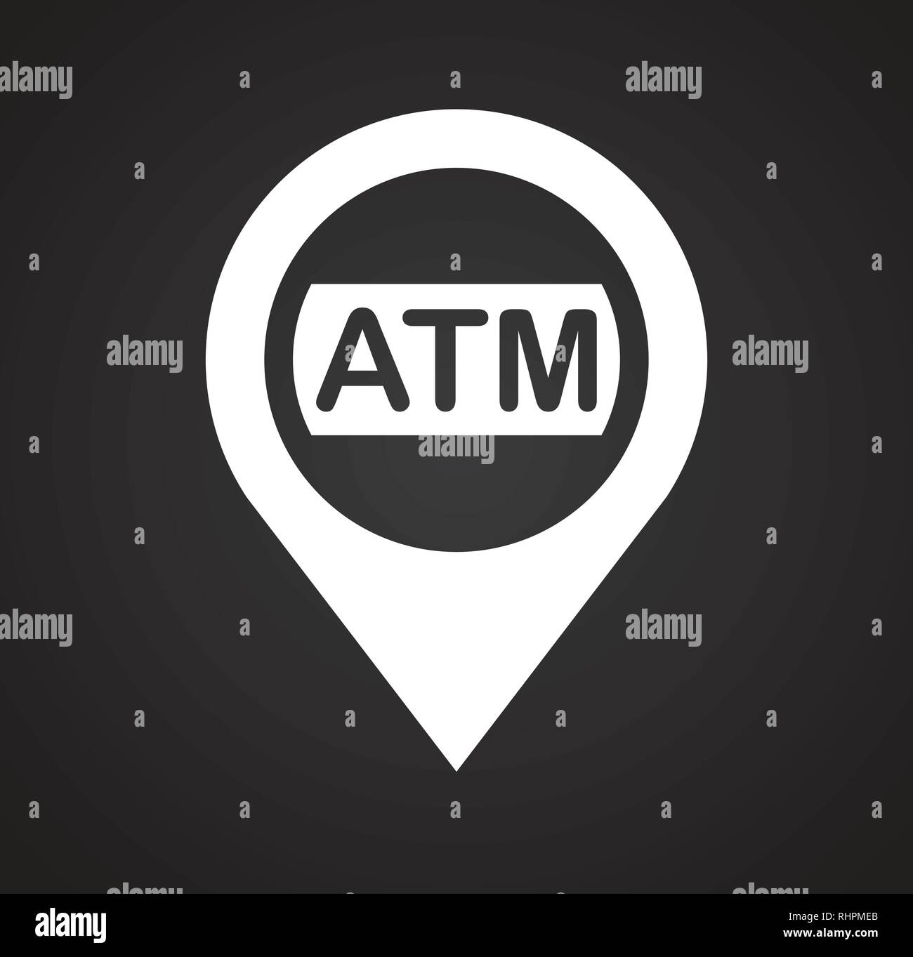 Checkpoint ATM icon on black background for graphic and web design ...