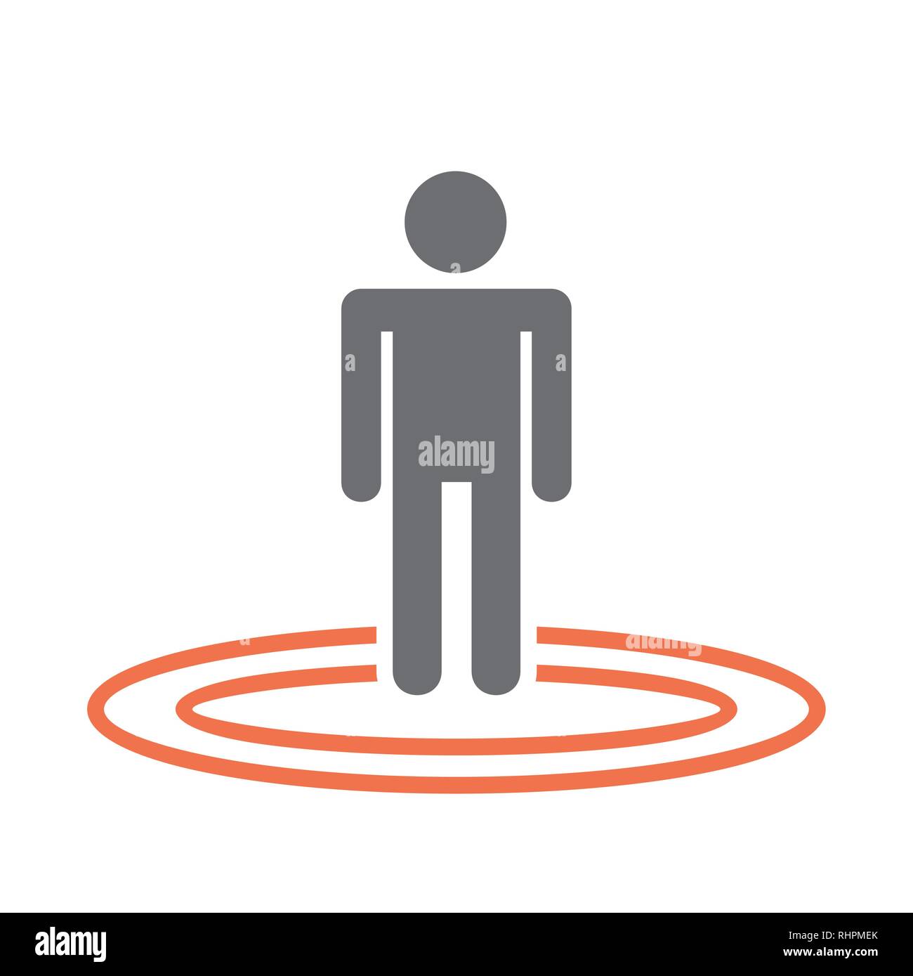 Checkpoint person icon on white background for graphic and web design ...