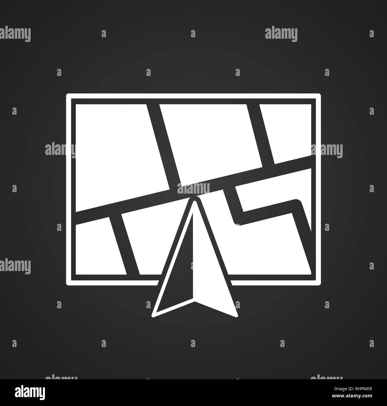 Navigation icon on black background for graphic and web design, Modern ...