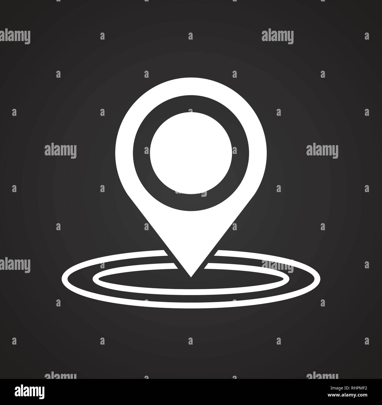 Checkpoint location icon on black background for graphic and web design ...