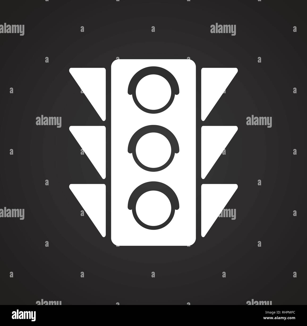 Navigation traffic lights icon on black background for graphic and web ...