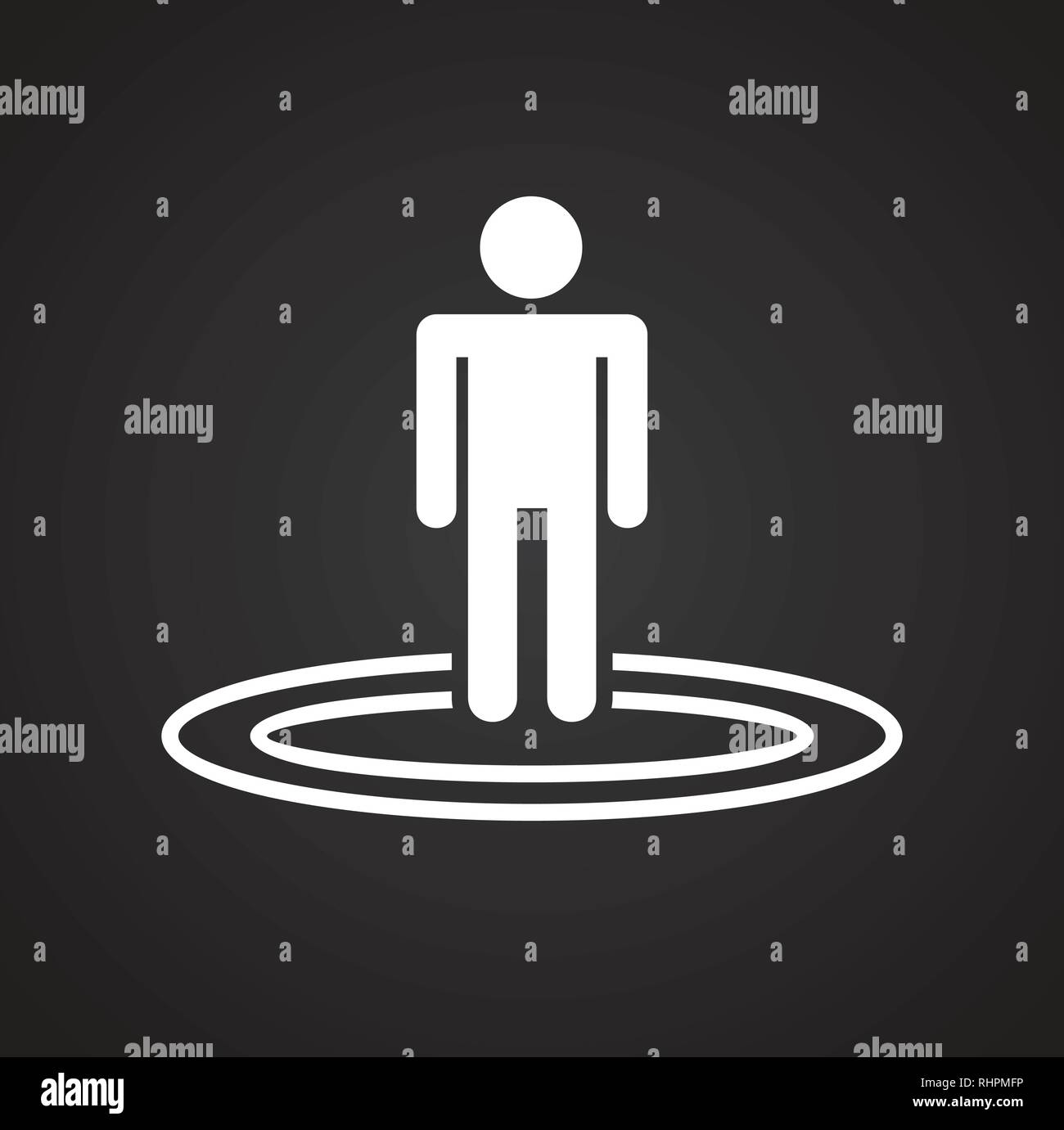 Checkpoint person icon on black background for graphic and web design ...