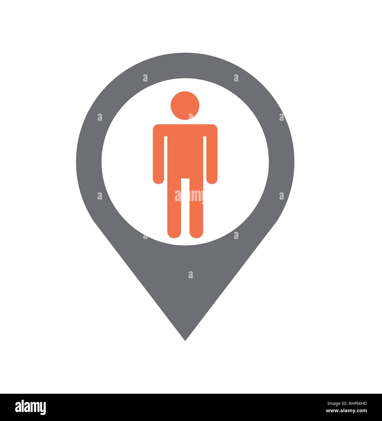 Checkpoint person icon on white background for graphic and web design ...