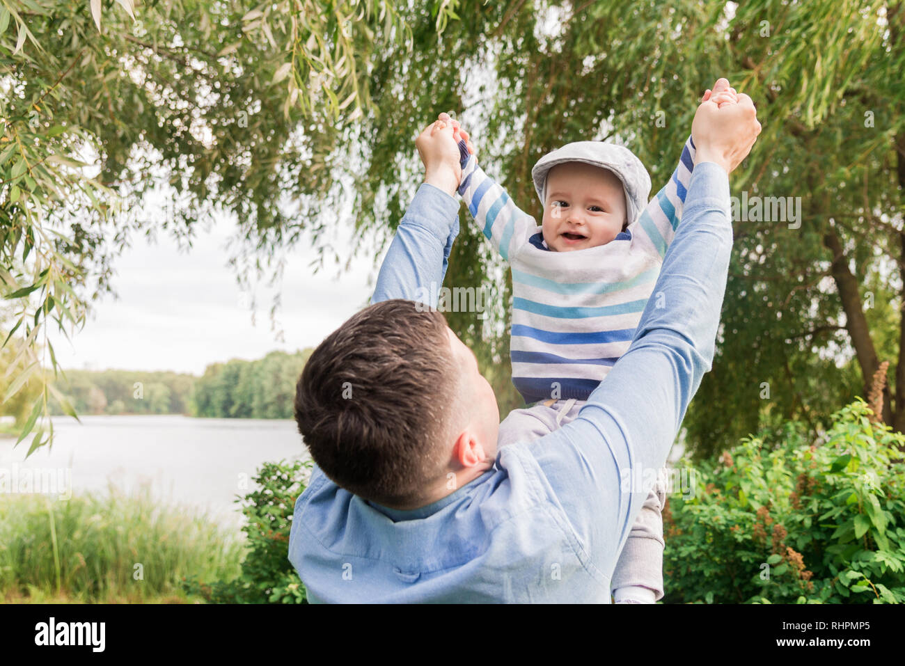 Father and son in nature. Family in nature. Camping. Picture Stock ...