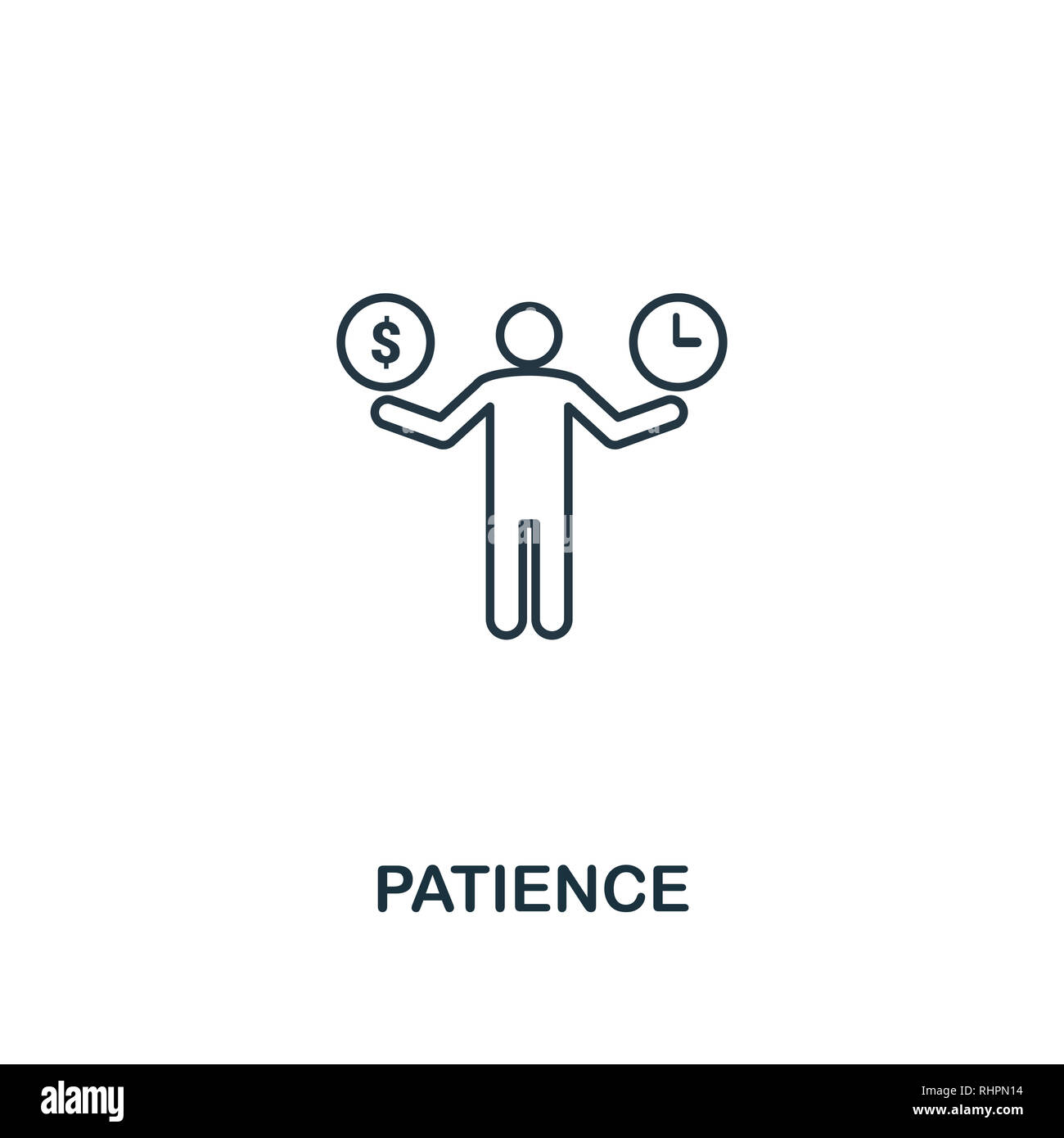 Patience icon. Thin outline creativePatience design from soft skills ...