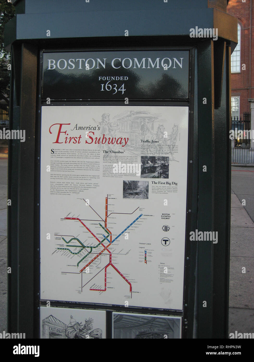 Boston Common subway map and sign, Boston, Massachusetts, USA Stock ...