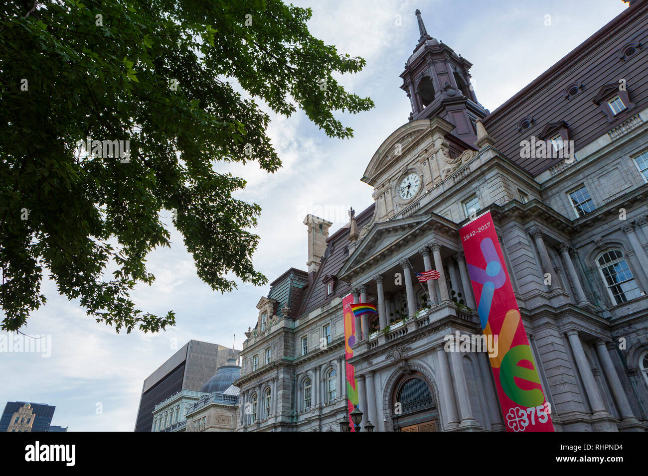 Montreal City Hall, Montreal, Quebec, Canada in the summer Stock Photo ...