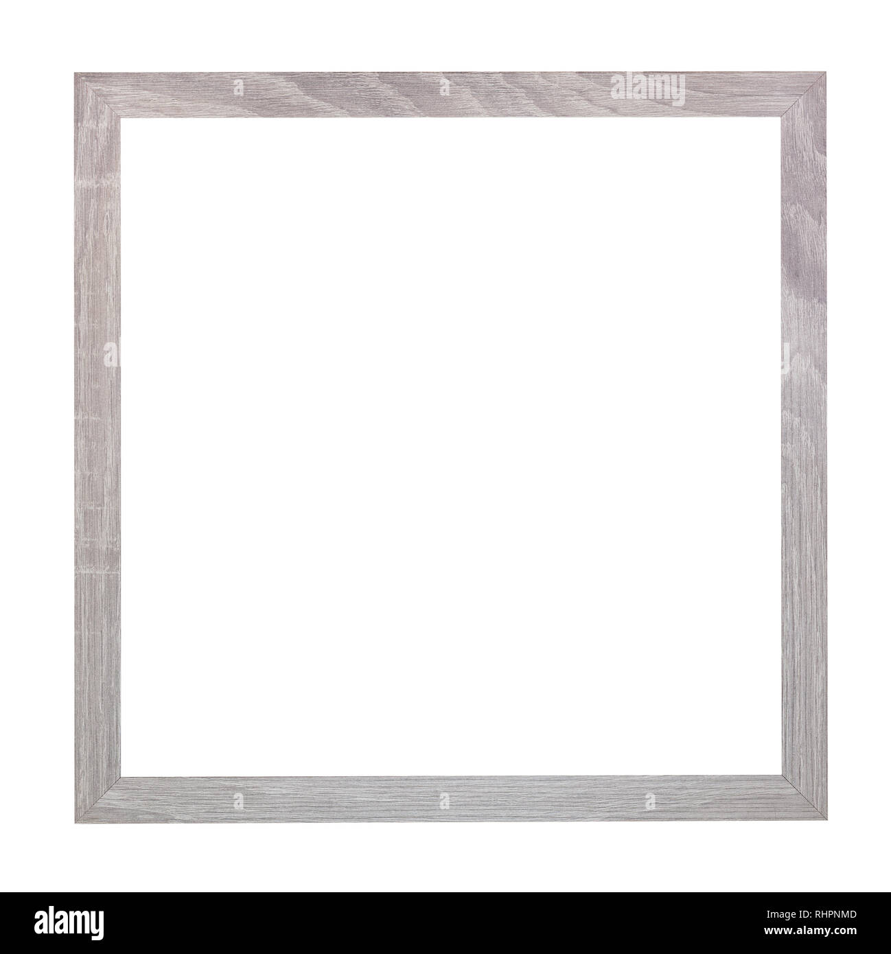 empty square gray painted wooden picture frame with cut out canvas ...