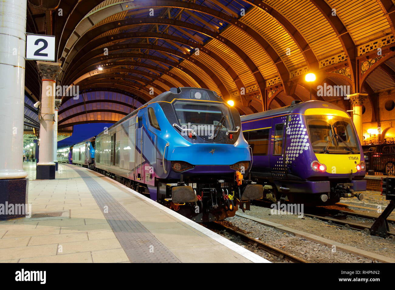 Transpennine Express 68027 & Scot Rail 170454 parked side by side at ...