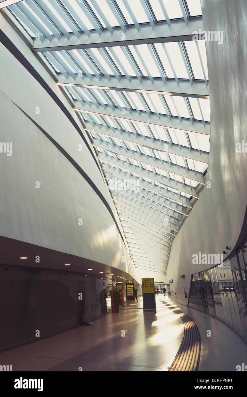 modern architecture glass window and corridor Stock Photo - Alamy