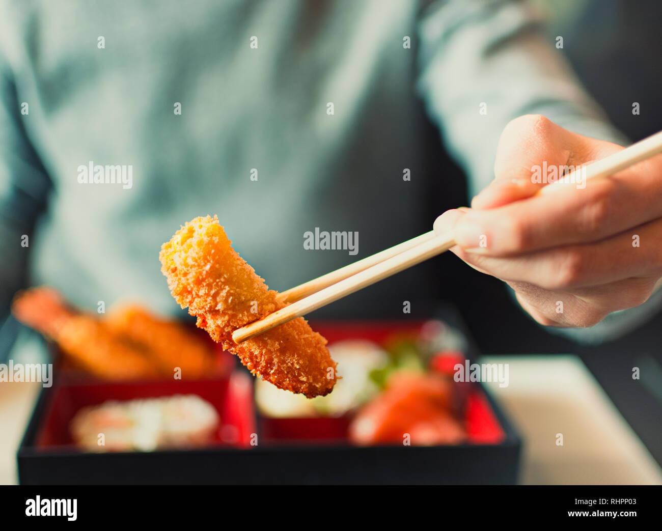 Sushi Japanese food bento box Stock Photo - Alamy