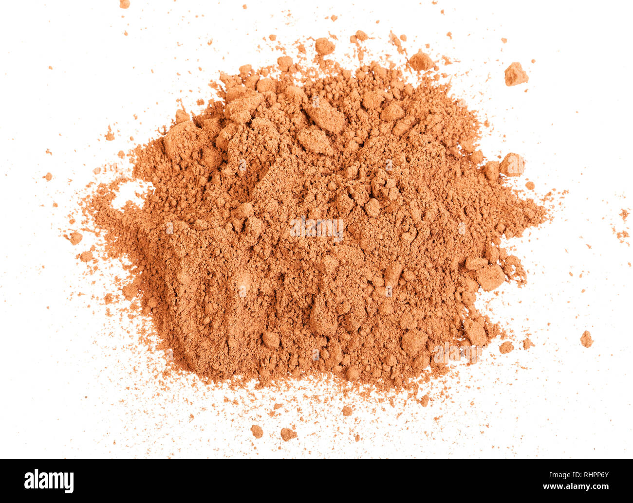 top view of handful of cocoa powder isolated on white background Stock ...