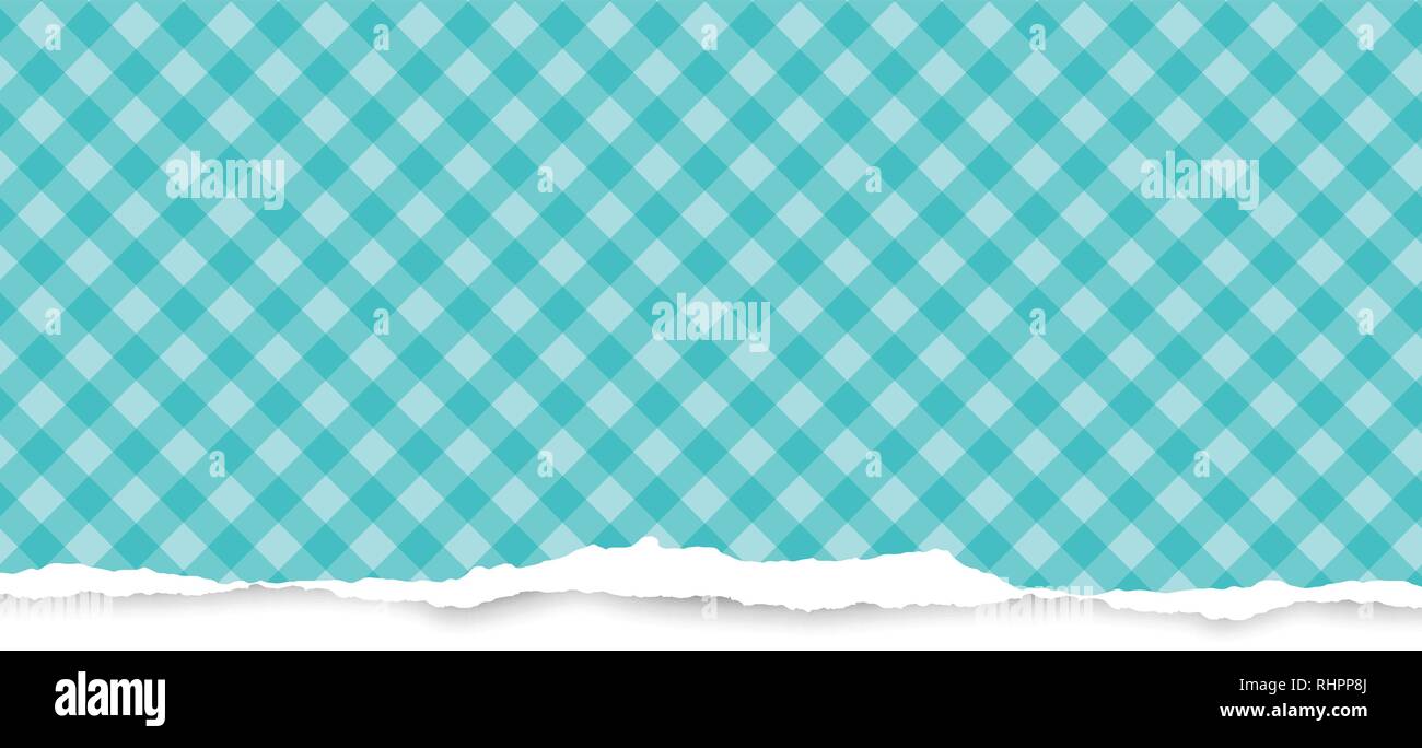 Ripped squared turquoise horizontal paper for text or message is on ...