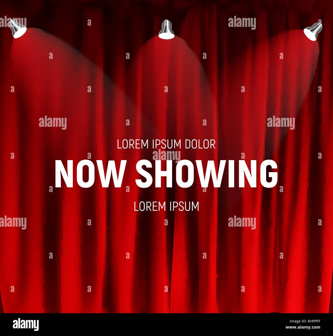 Realistic retro cinema Now Showing announcement board with bulb frame ...
