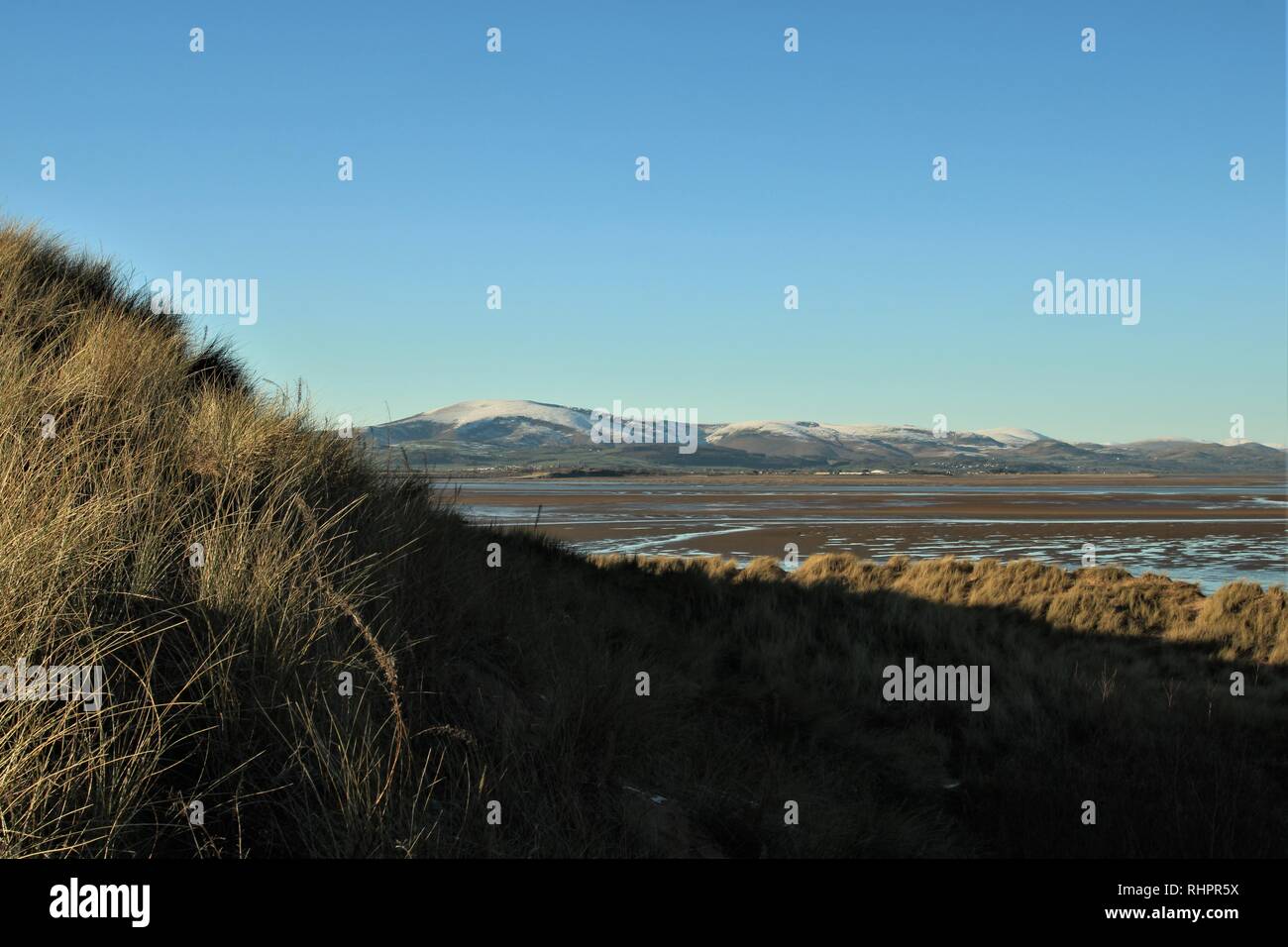 UK Sandscale Haws Nature Reserve, Roanhead Cumbrian Coast. View across ...