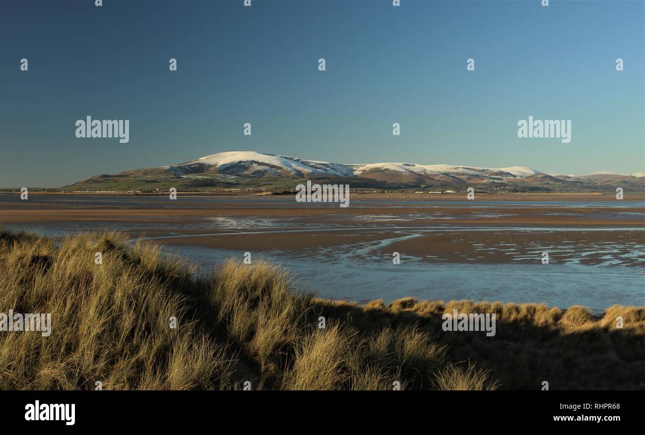 UK Sandscale Haws Nature Reserve, Roanhead Cumbrian Coast. View across ...