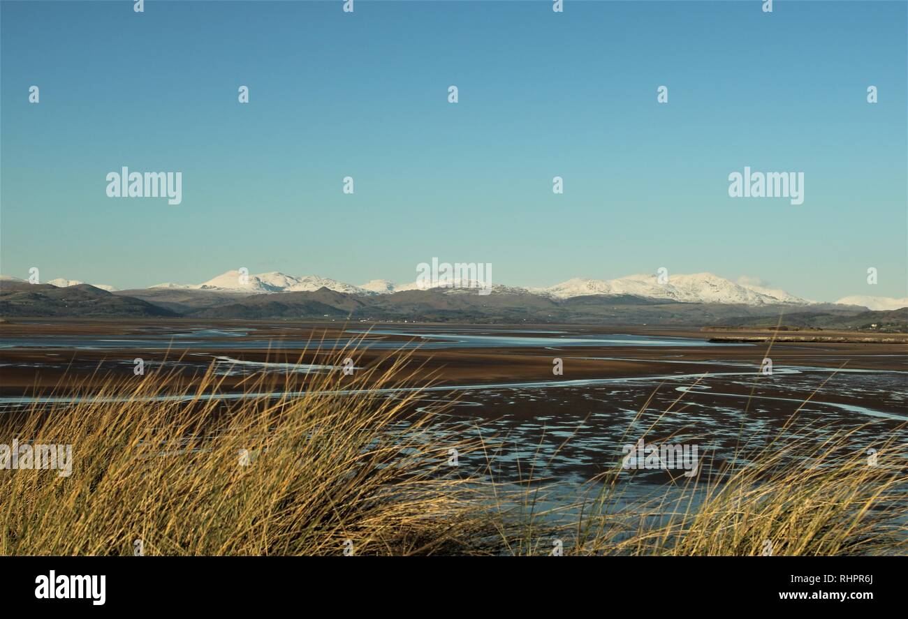 UK Sandscale Haws Nature Reserve, Roanhead Cumbrian Coast. View across ...