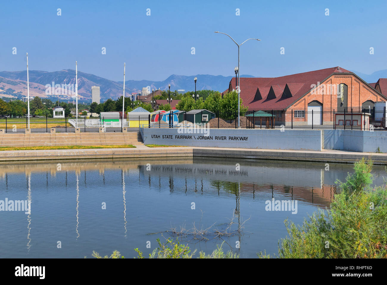 Views of Jordan River Trail with surrounding trees, Russian Olive ...