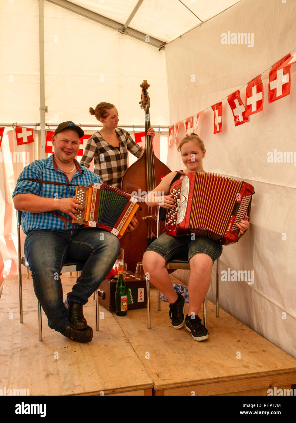 Engelberg, Switzerland - August 1, 2017: typical Swiss musicians Stock ...