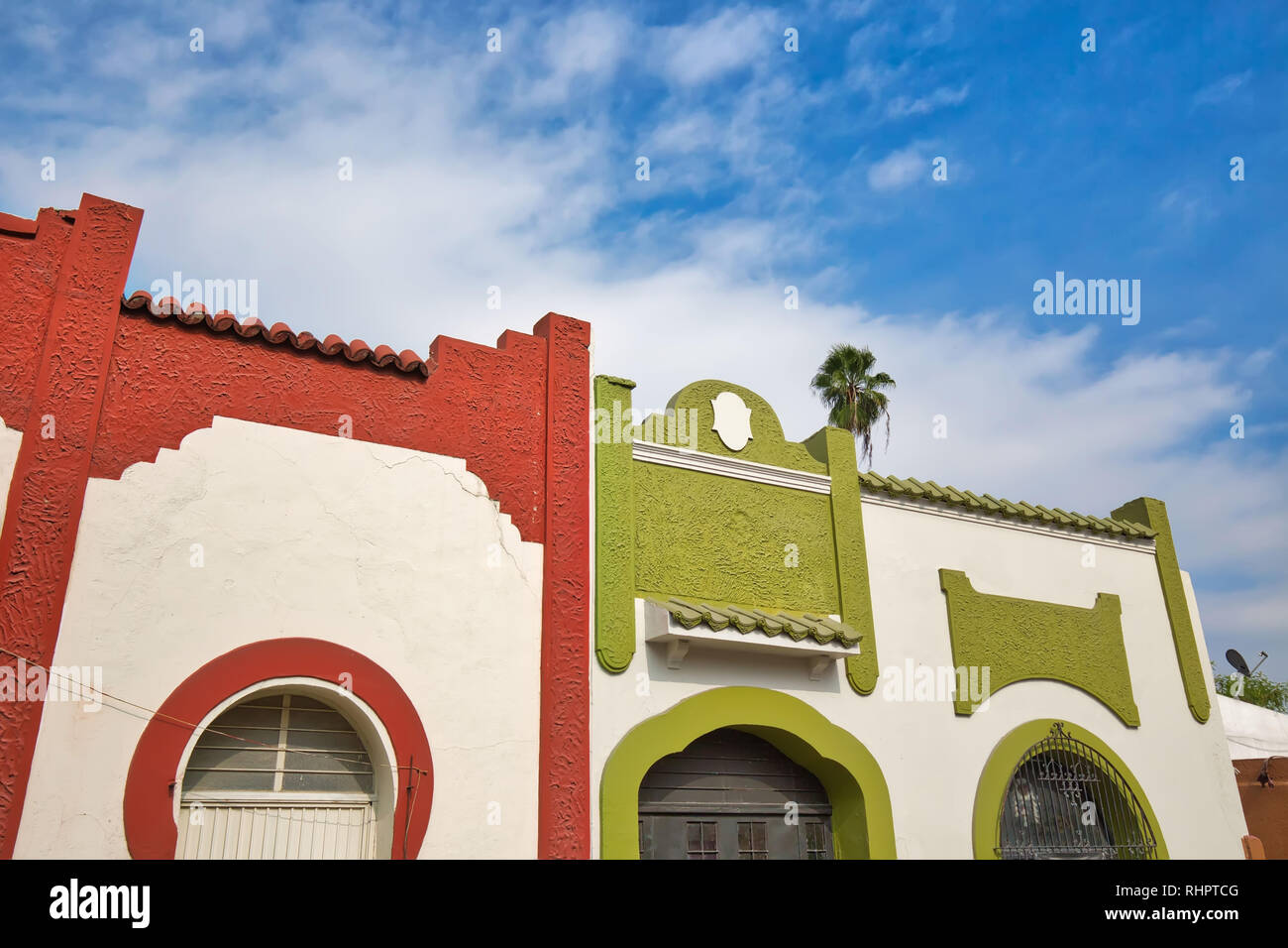 Monterrey, colorful historic buildings in the center of the old city ...