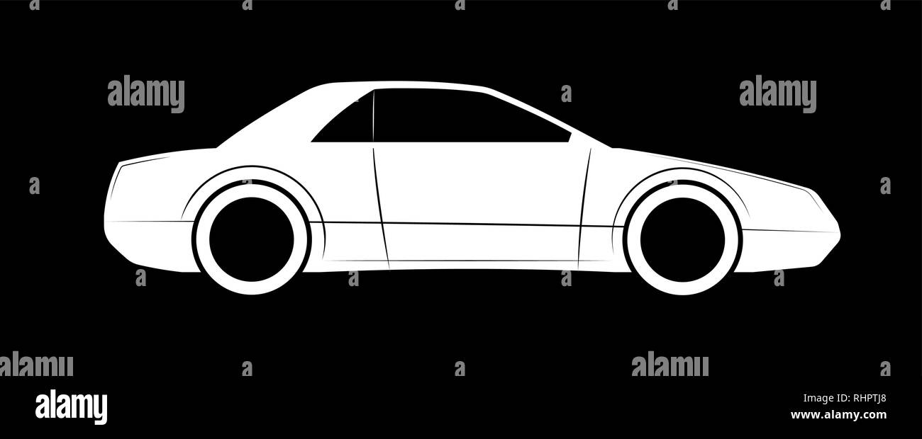 Simple outline of a modern sports car. Auto business logo or emblem ...