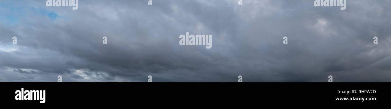 Panoramic View of Dark Storm Clouds During a Winder Day Stock Photo - Alamy