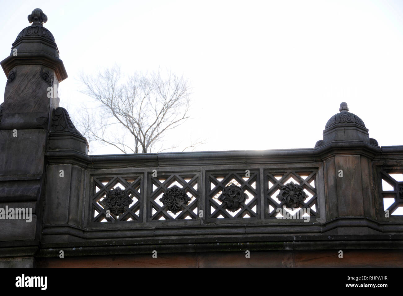 A segment of the Bethesda Terrace situated in New York City's Central ...