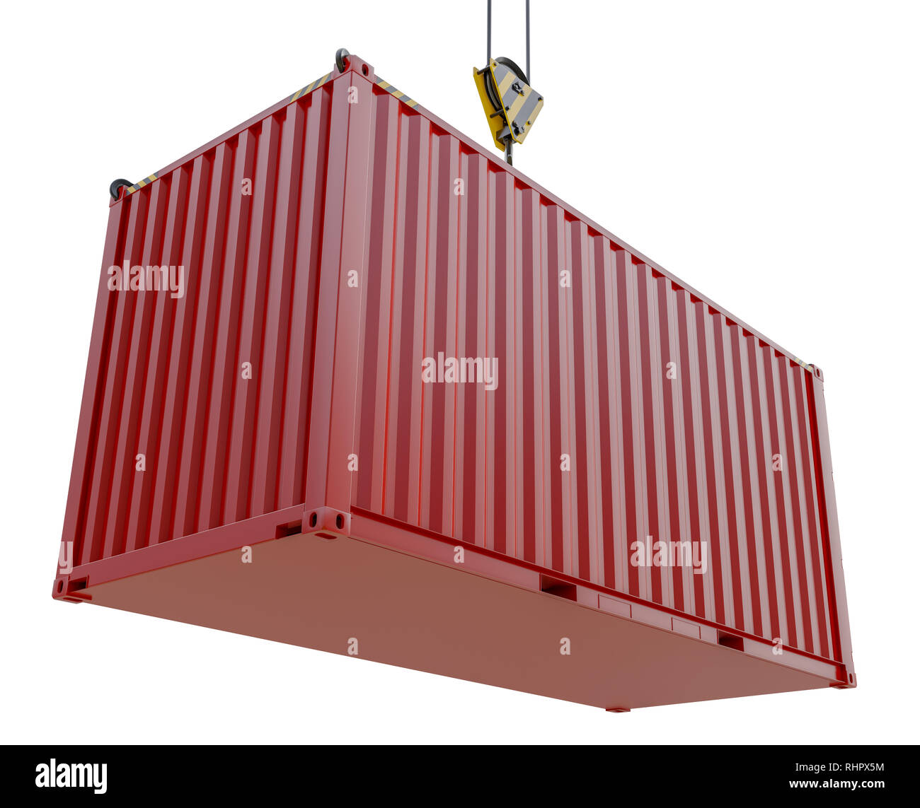Red cargo container hoisted hook hi-res stock photography and images ...