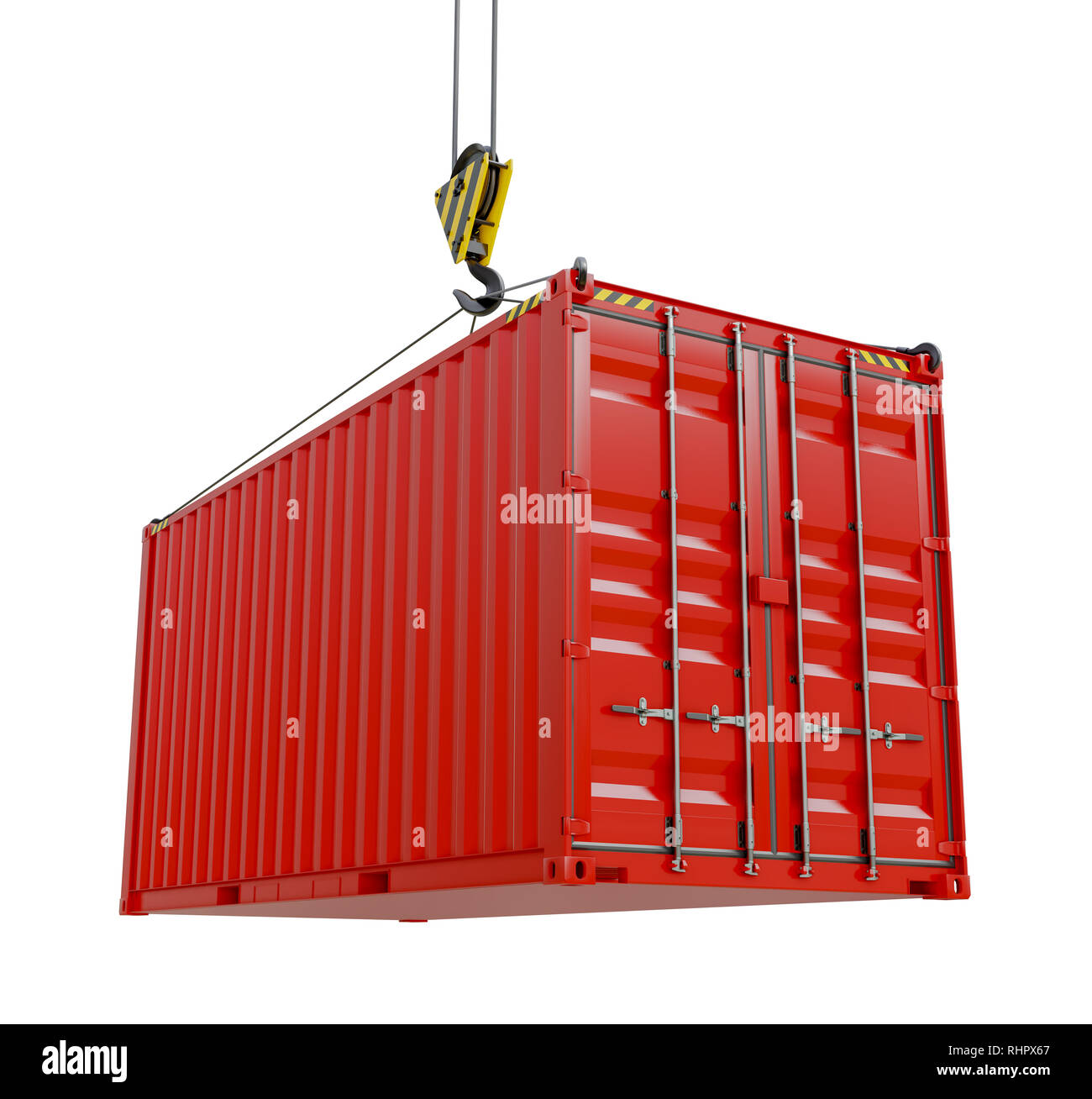 Container on crane hook Cut Out Stock Images & Pictures - Alamy