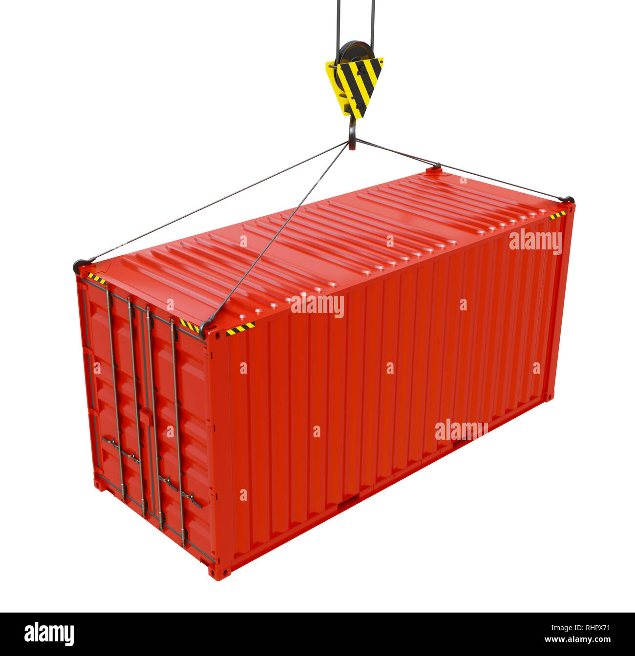 Red cargo container hoisted hook hi-res stock photography and images ...